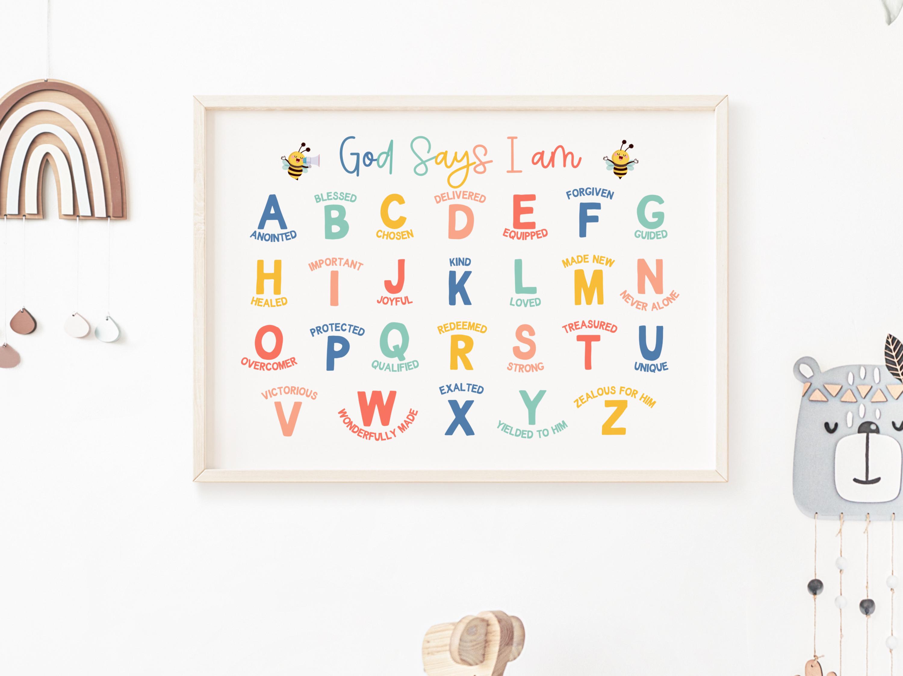God Says I Am Affirmation for Kids Christian Alphabet Affirmation Bible ...