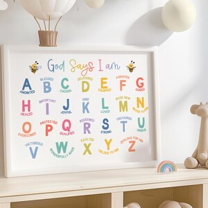 God Says I Am Affirmation for Kids Christian Alphabet Affirmation Bible ...