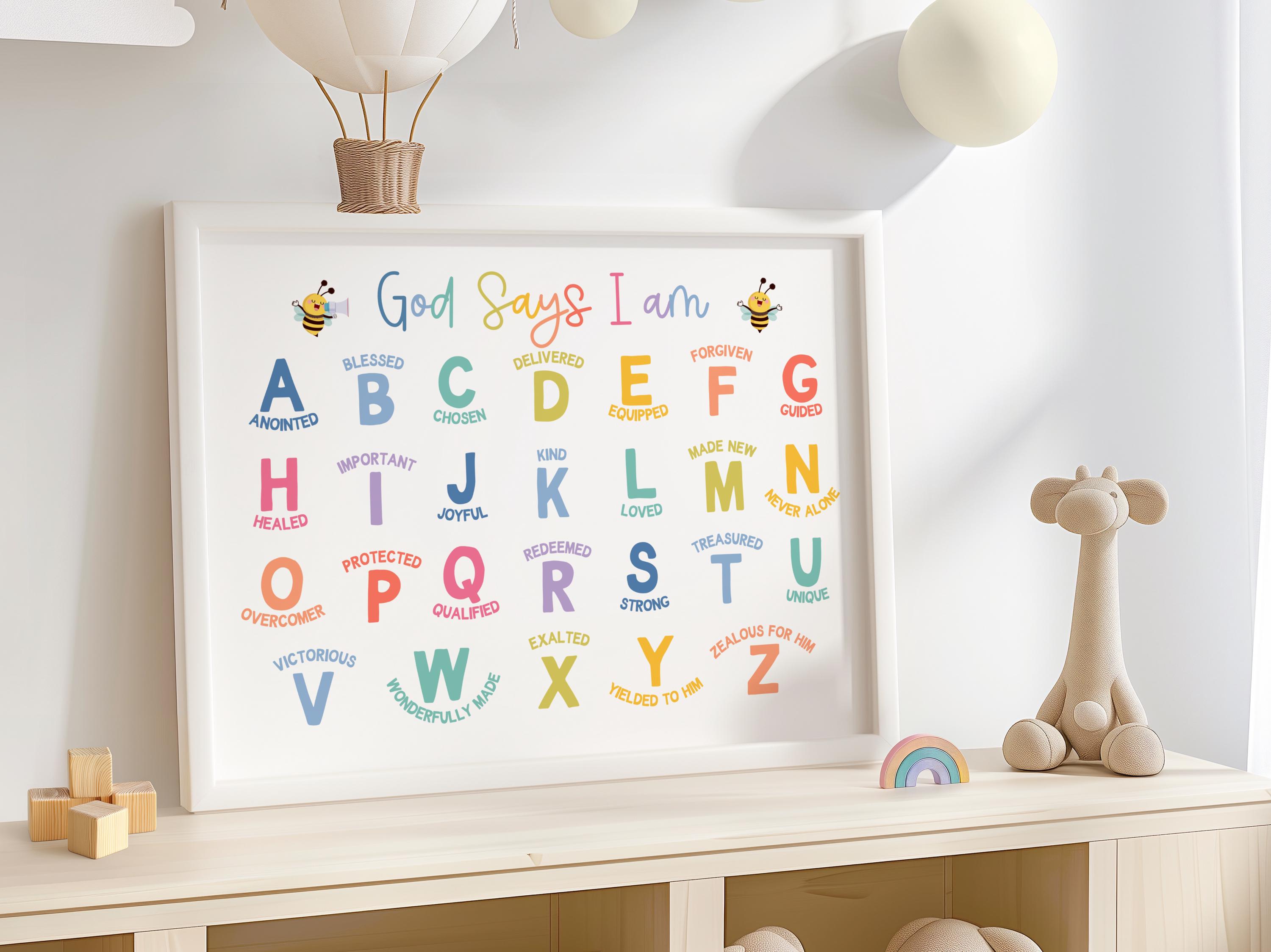 God Says I Am Affirmation for Kids Christian Alphabet Affirmation Bible ...