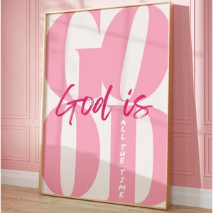 Trendy Pink Girly Christian Wall Art Set of 3 God is Good All the Time ...