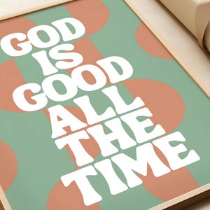 God is Good All the Time Print Colorful Retro Christian Poster Groovy ...