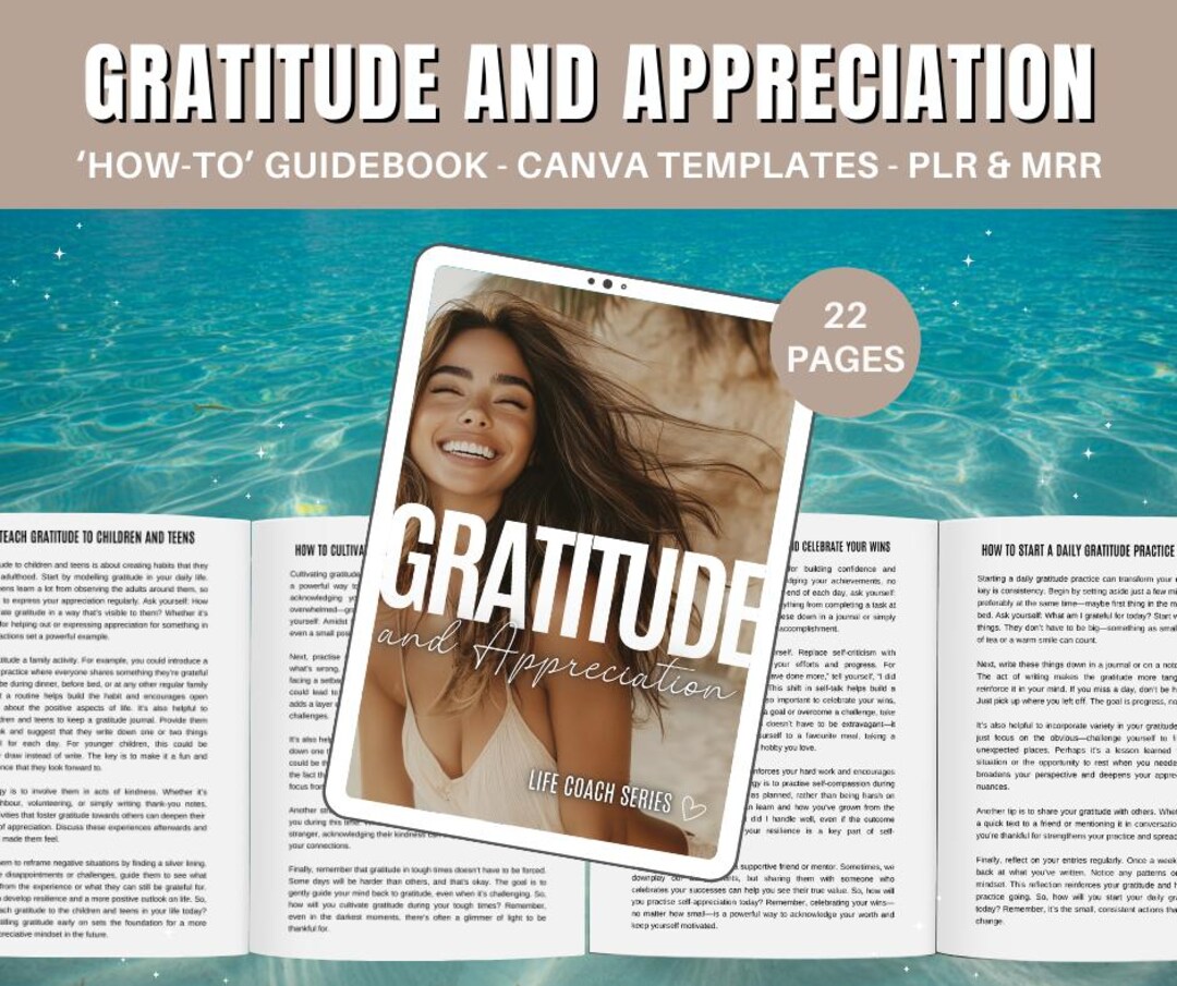 How to Be Grateful Ebook Canva Template PLR Gratitude Blog Articles MRR ...