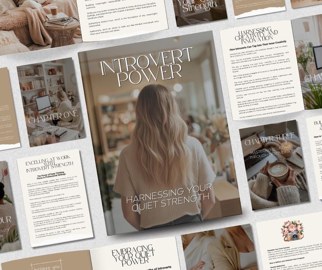 Introvert Power Ebook Canva Template, 43 Pages, Beige Lifestyle Images ...