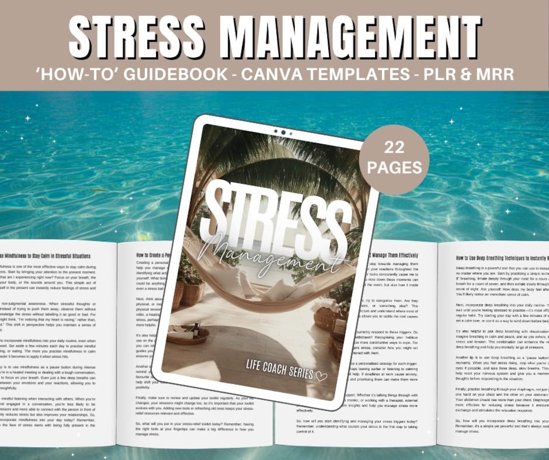 Stress Management Guidebook: Canva Template With PLR & MRR - Etsy