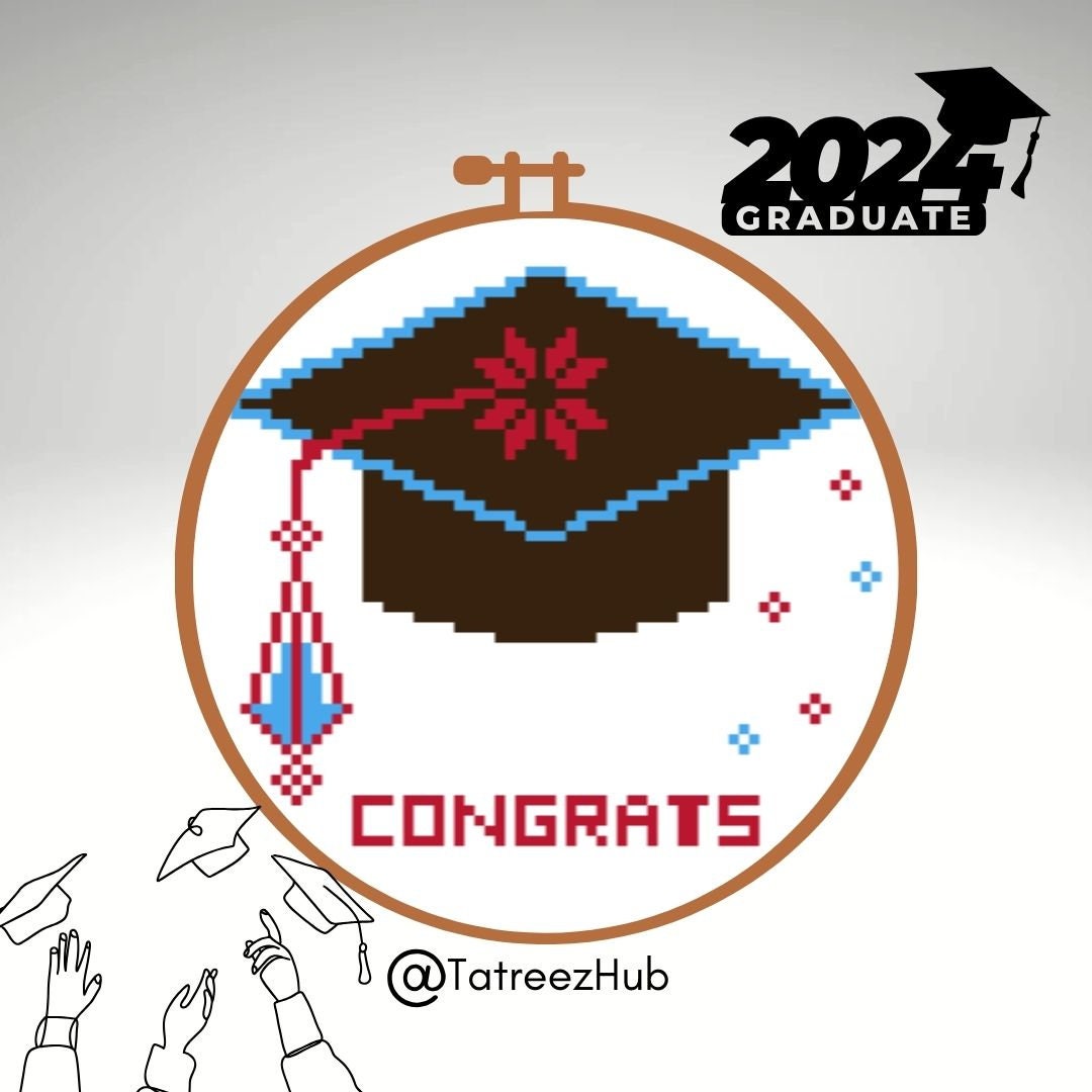 Graduation Cap Cross Stitch Pattern - Etsy