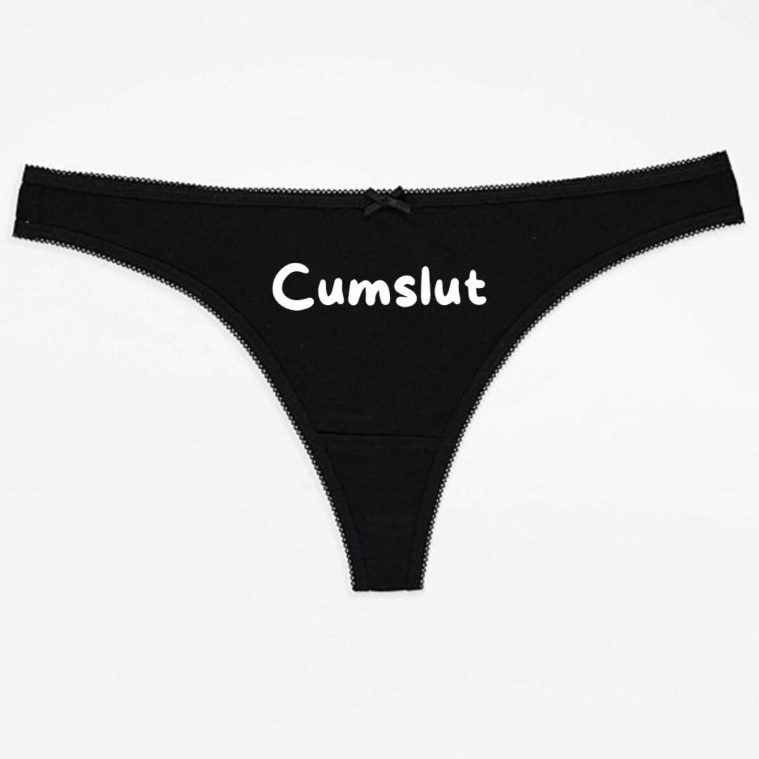Cumslut Black Thong - Etsy