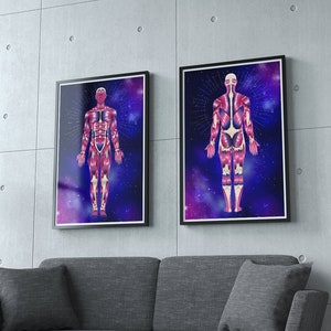 Space Anatomy Art Print Set | Aesthetic Full Body Posterior and ...