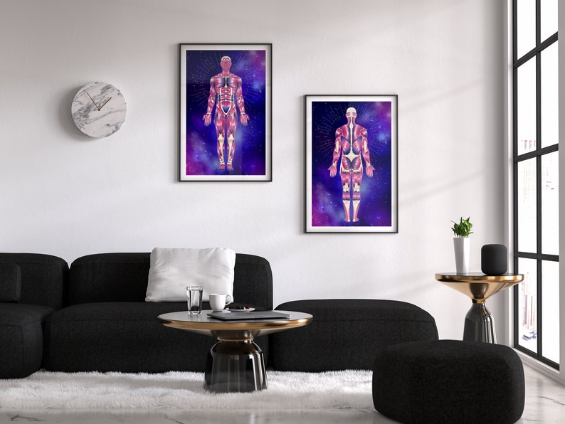 Space Anatomy Art Print Set | Aesthetic Full Body Posterior and ...
