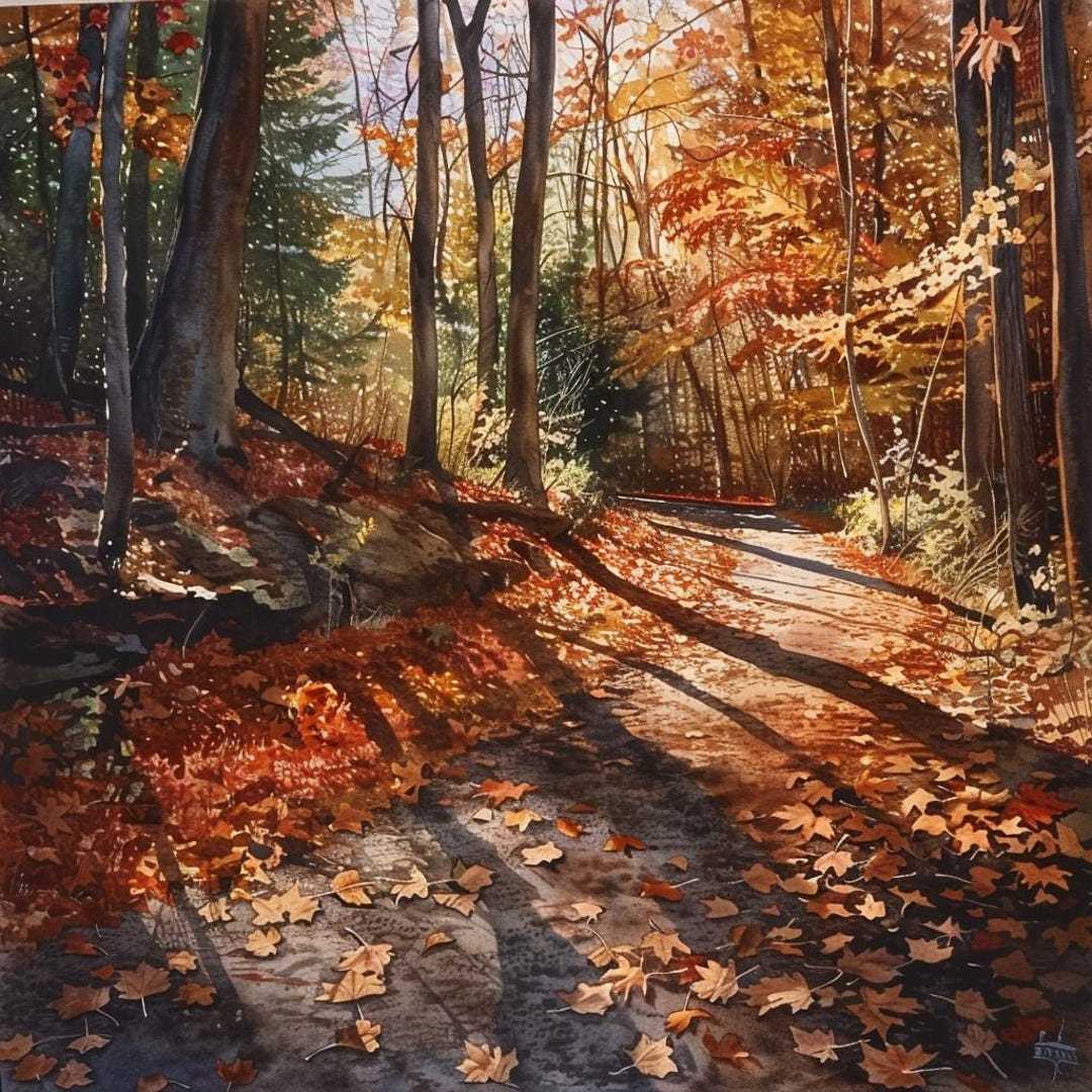 24 Autumn Forest Path Clipart, Digital Download, DIY Home Decor Wall ...