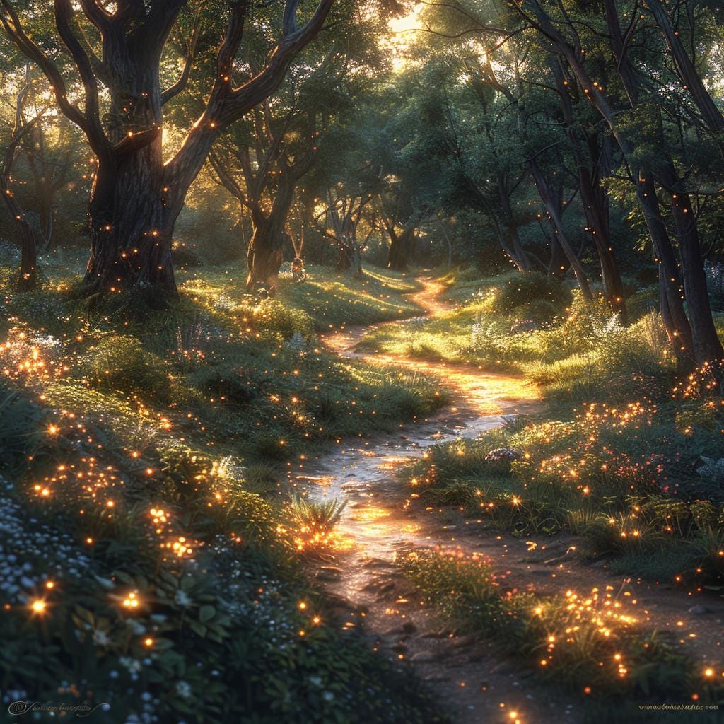 24 Enchanted Forest Pathway Clipart, Fairy Tale Magic Clipart, Digital ...
