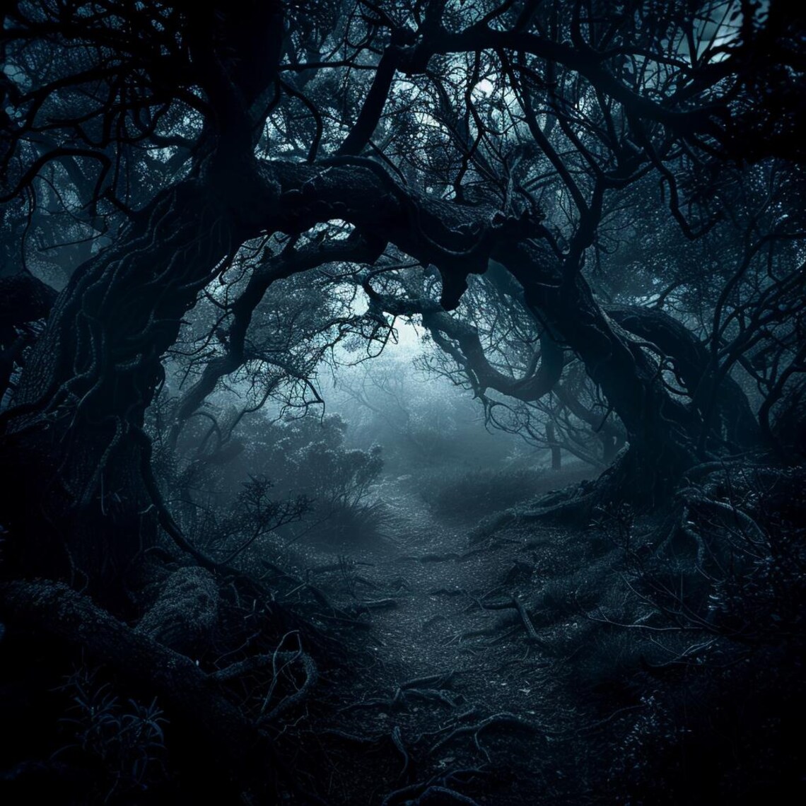 Dark Forest Clipart, Spooky Forest Clipart, Digital Download, DIY Home Decor Wall Art Print, PNG ...