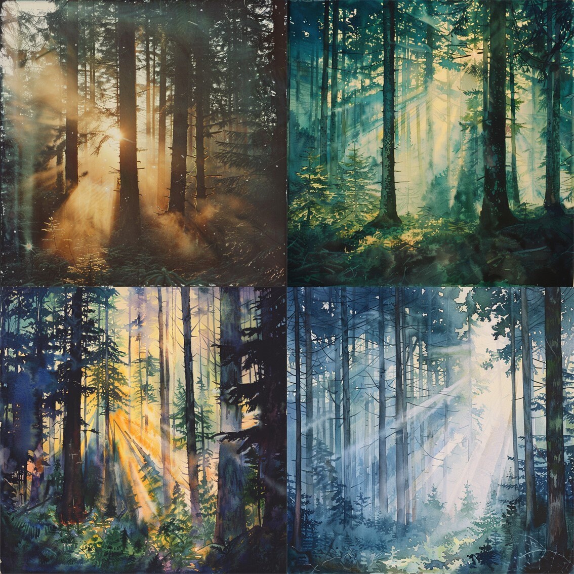 23 Magical Forest Clipart, Watercolor Forest Background, High Quality ...