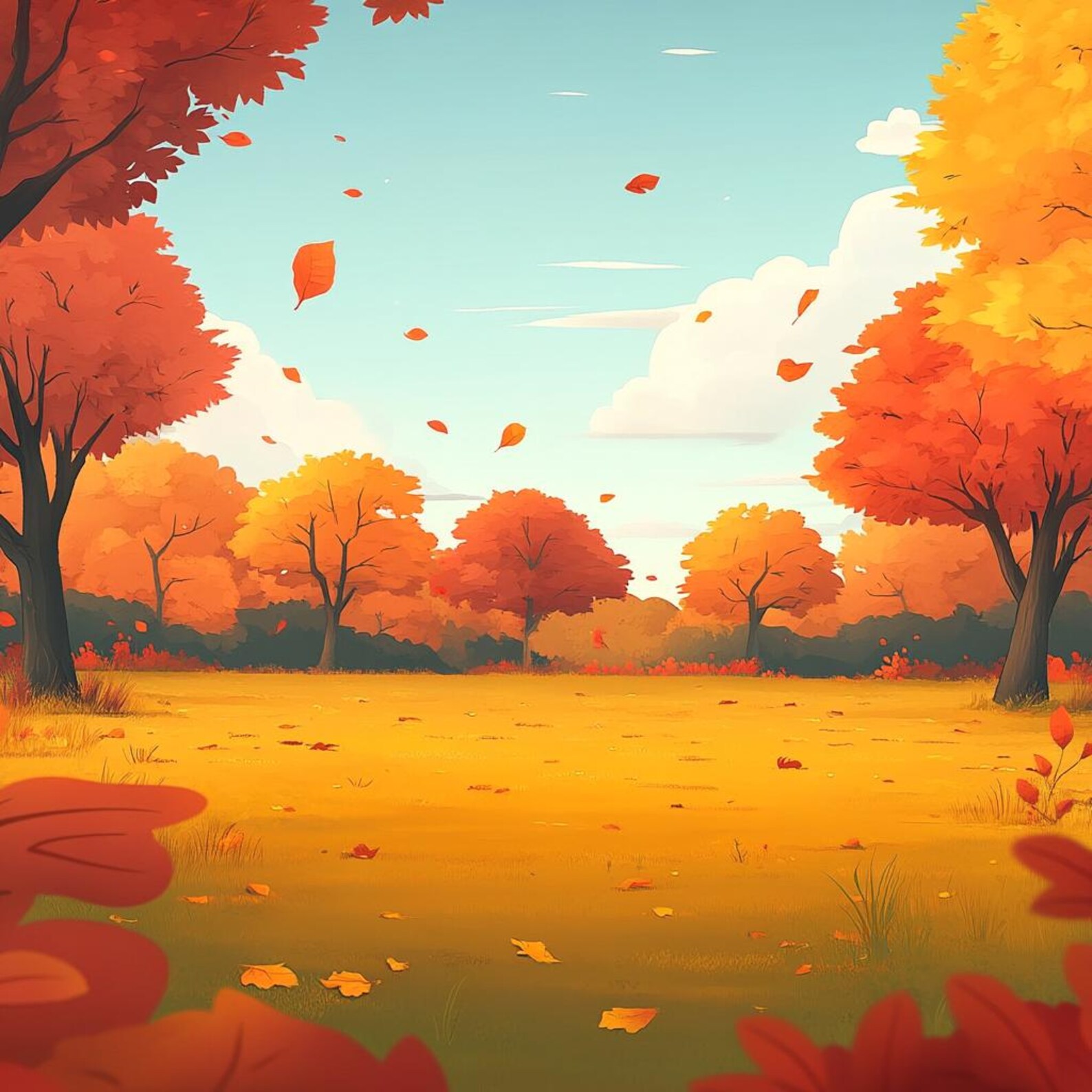 24 Autumn Landscape Digital Download, Fall Foliage Art Print, DIY Home ...