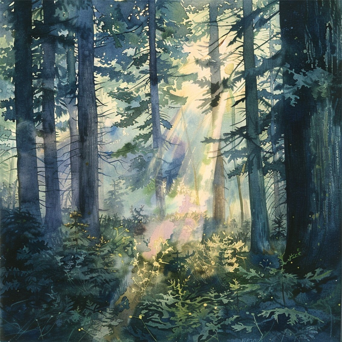 23 Magical Forest Clipart, Watercolor Forest Background, High Quality ...