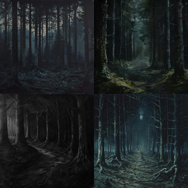 24 Enchanting Forest Digital Art Print, Digital Download, DIY Home ...