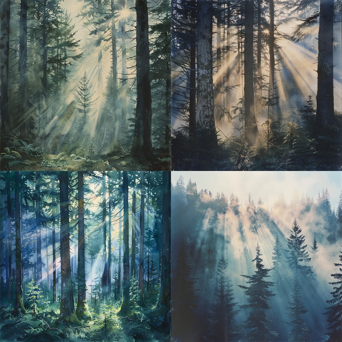 23 Magical Forest Clipart, Watercolor Forest Background, High Quality ...