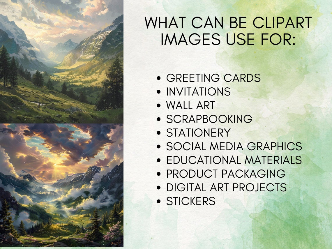 Stunning Valley With Mountains Clipart, Nature Scenery for Graphics ...
