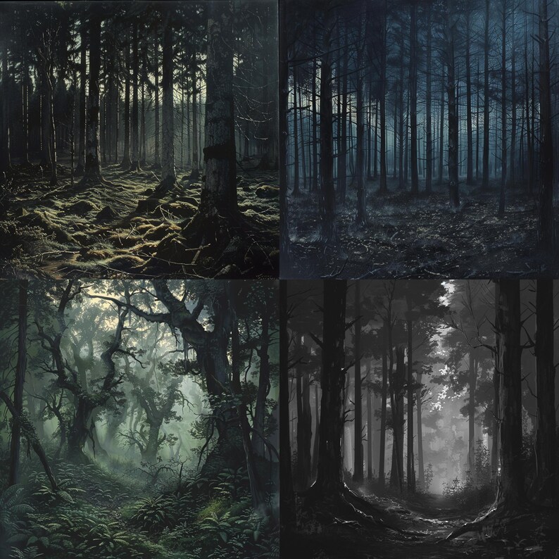 24 Enchanting Forest Digital Art Print, Digital Download, DIY Home ...