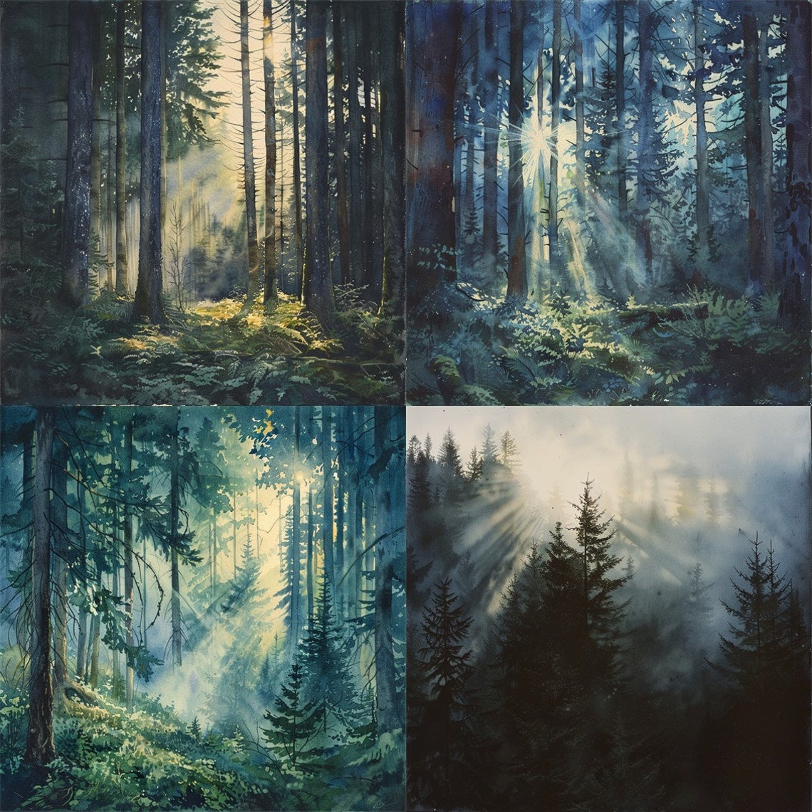 23 Magical Forest Clipart, Watercolor Forest Background, High Quality ...
