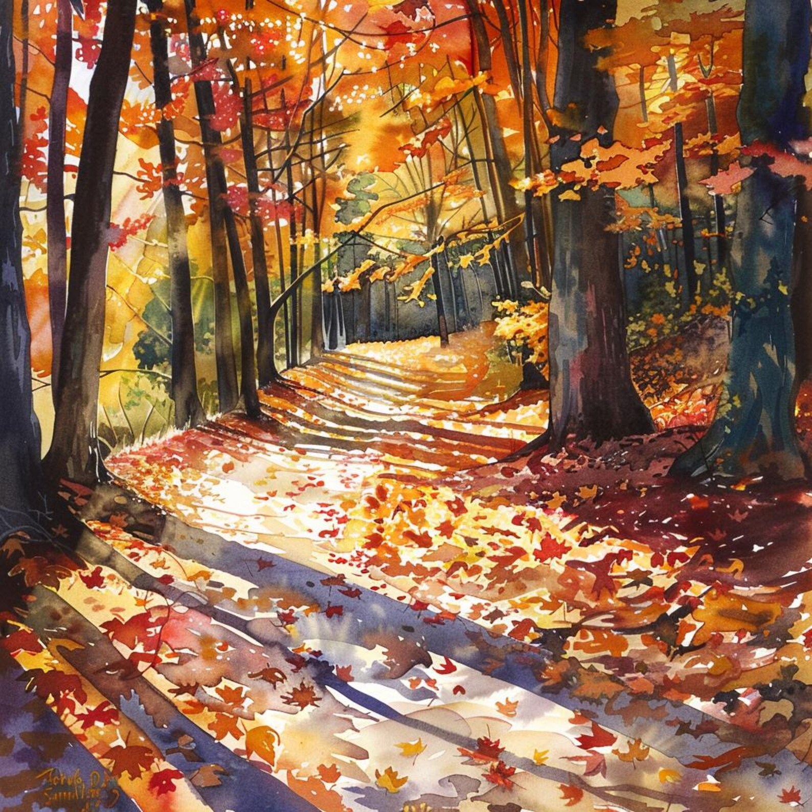 24 Autumn Forest Path Clipart, Digital Download, DIY Home Decor Wall ...