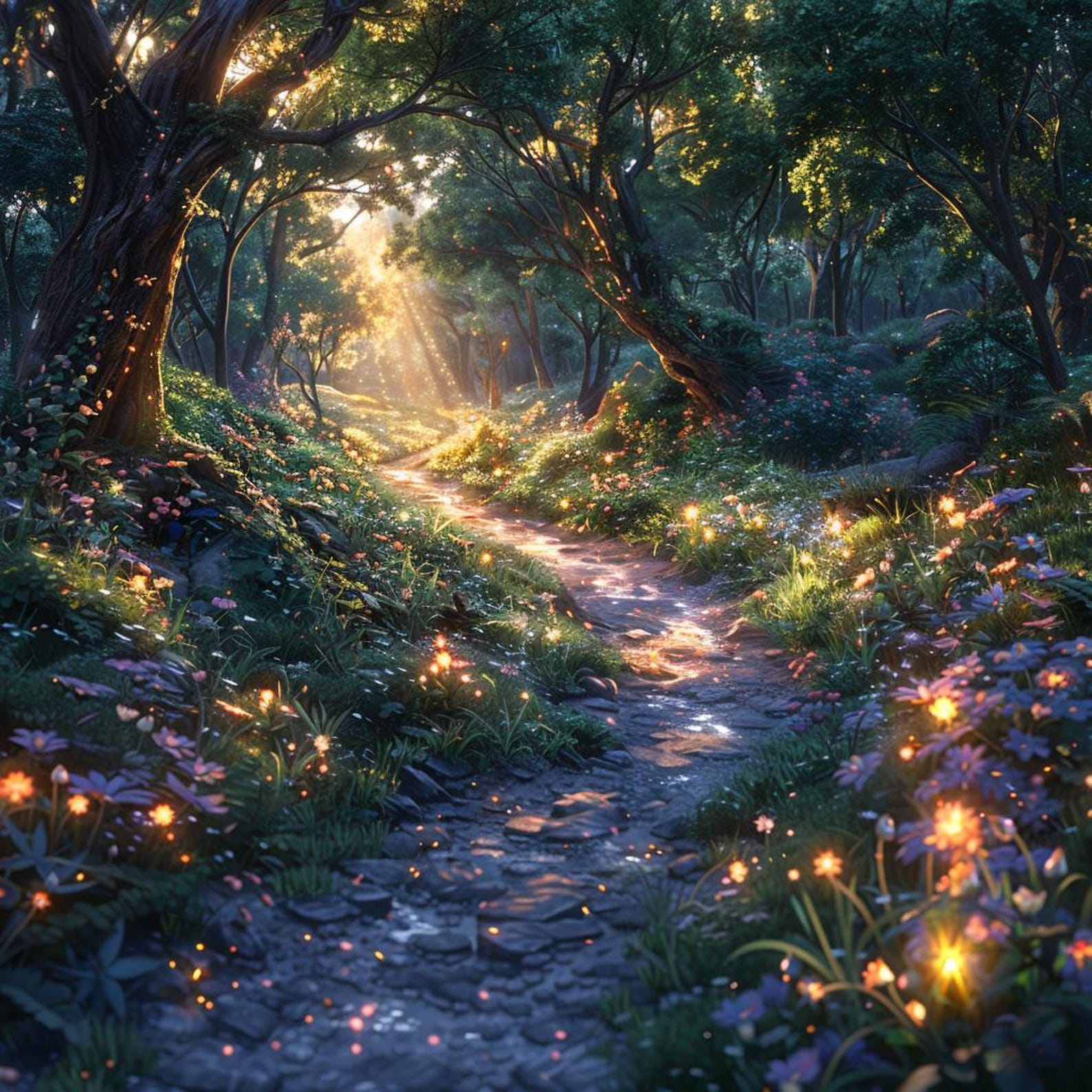 24 Enchanted Forest Pathway Clipart, Fairy Tale Magic Clipart, Digital ...