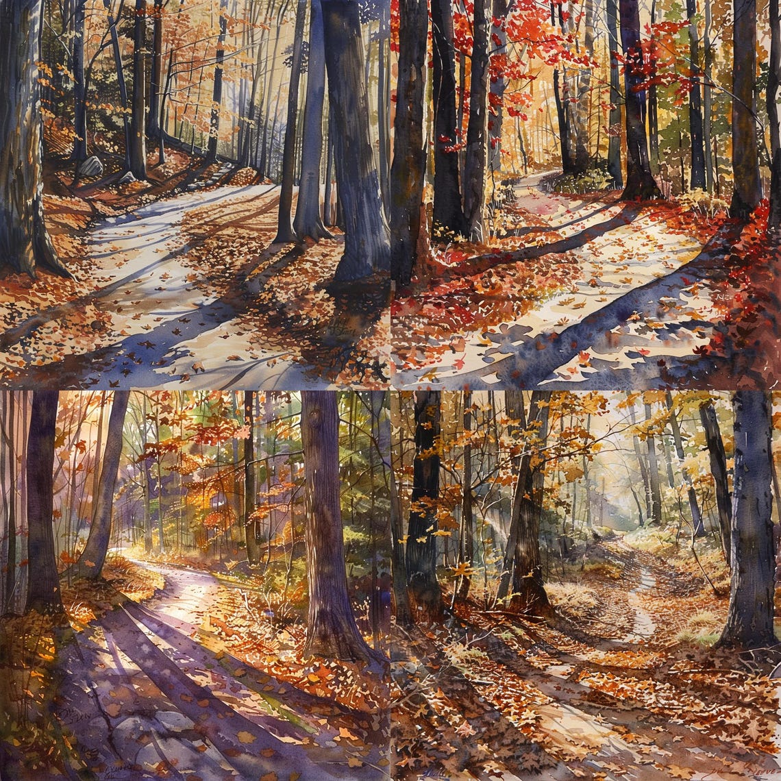 24 Autumn Forest Path Clipart, Digital Download, DIY Home Decor Wall ...