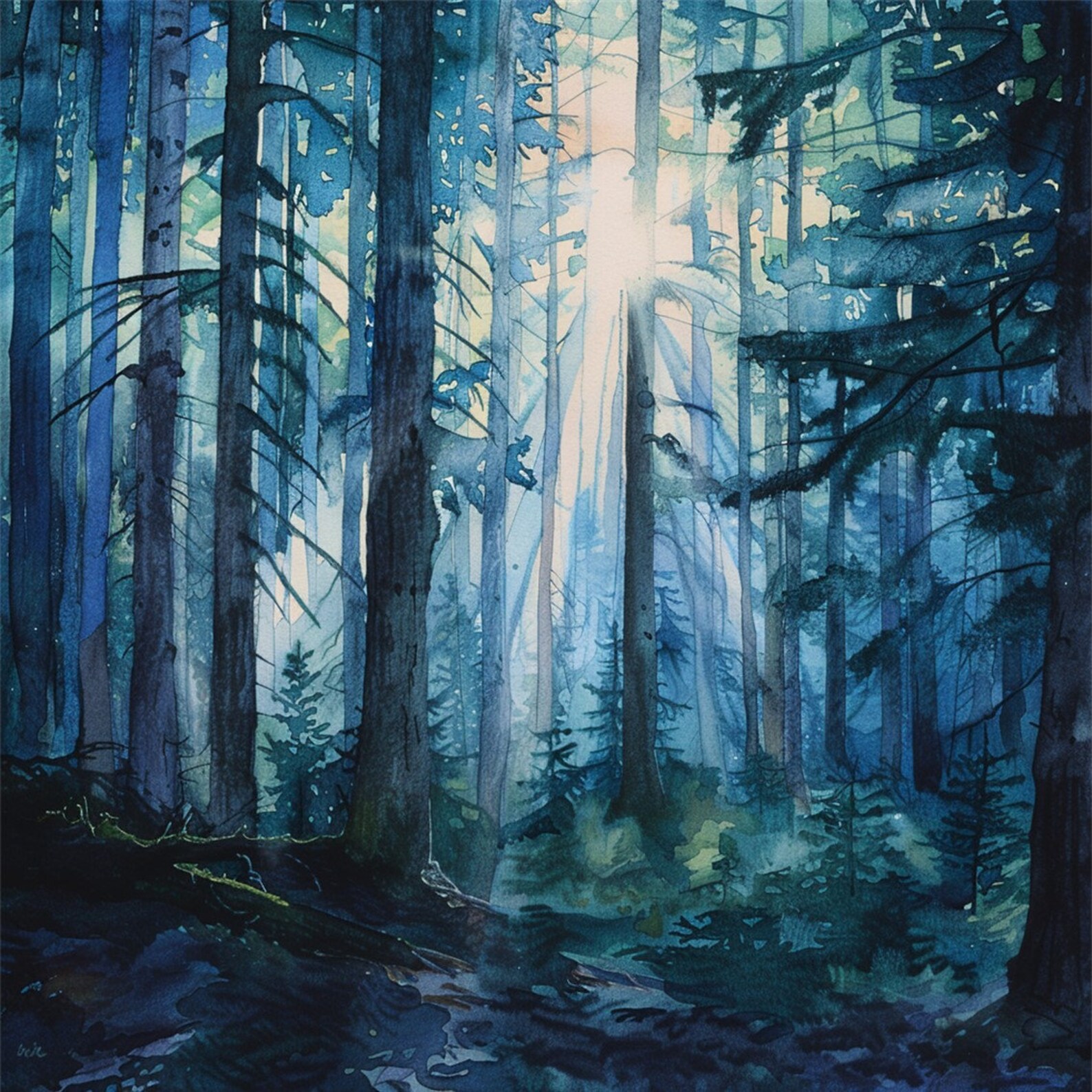 23 Magical Forest Clipart, Watercolor Forest Background, High Quality ...