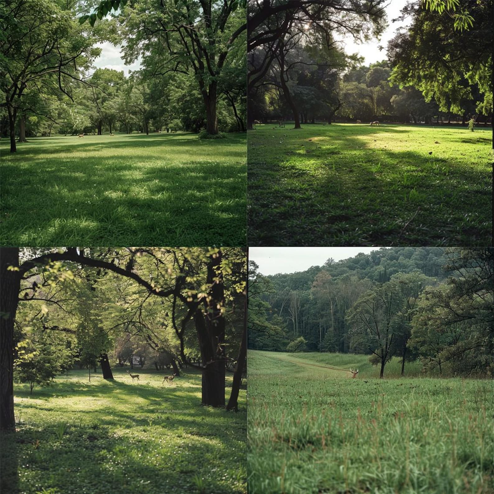 24 Green Park Trees Clipart, Nature Landscape Illustration, Digital ...