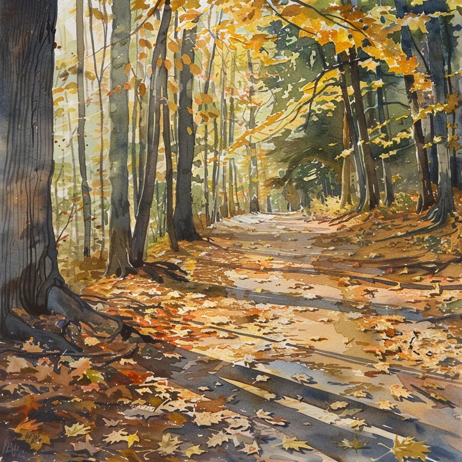 24 Autumn Forest Path Clipart, Digital Download, DIY Home Decor Wall ...