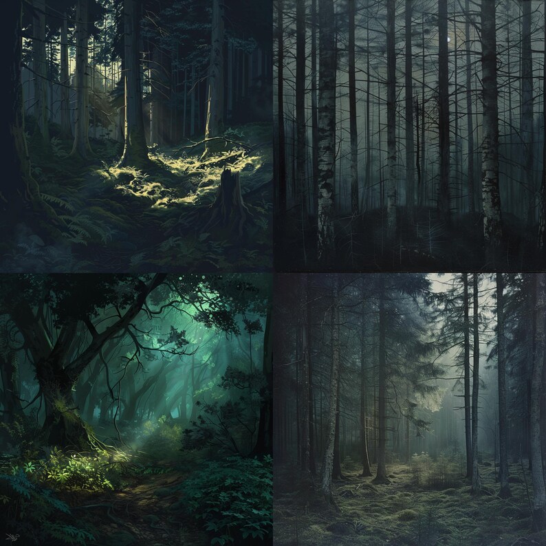 24 Enchanting Forest Digital Art Print, Digital Download, DIY Home ...