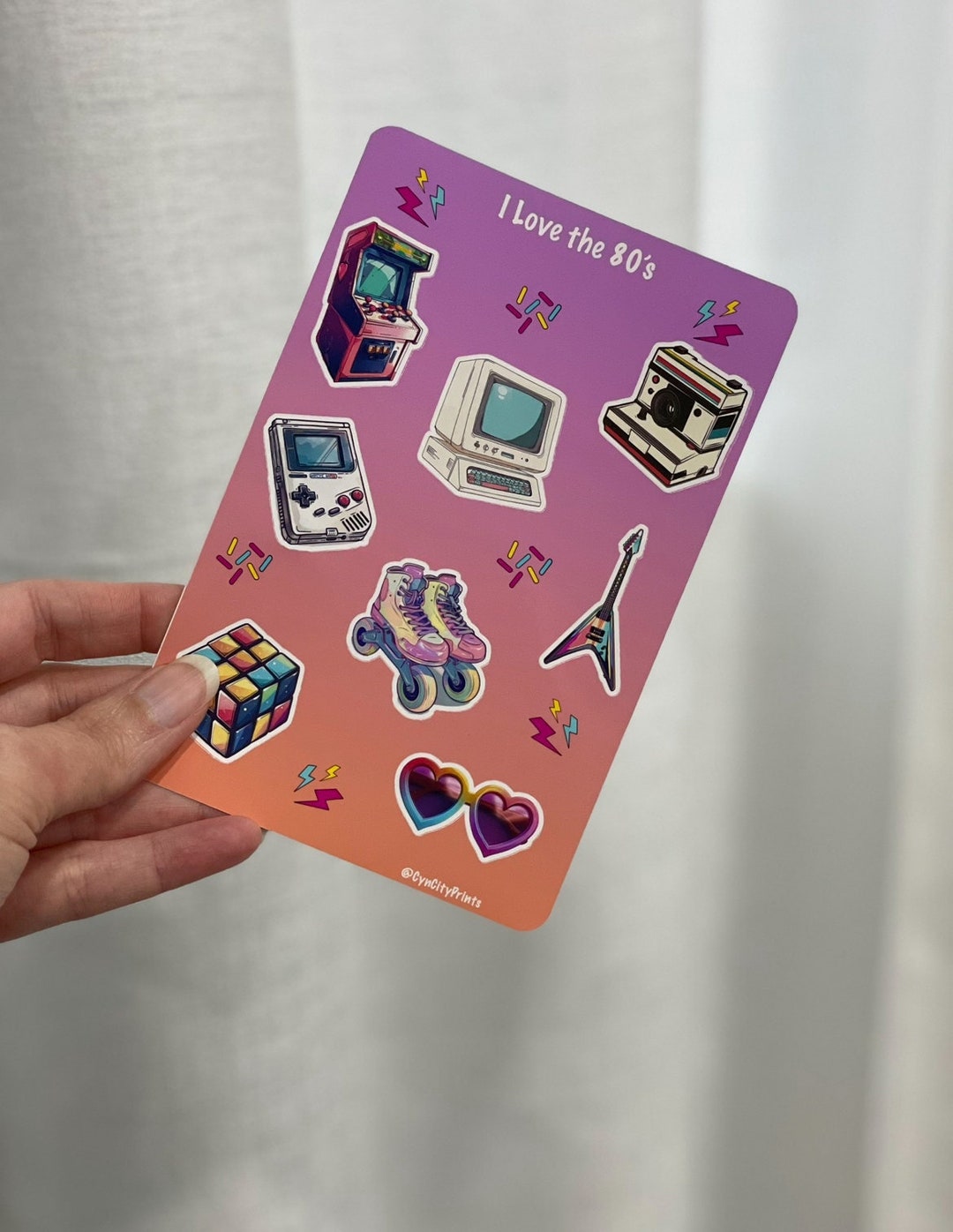 I Love the 80s Vinyl Sticker Sheet Planner Sticker Notebook Sticker ...