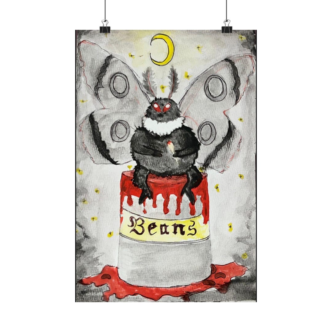 Mothman the Bean God Art Print - Etsy
