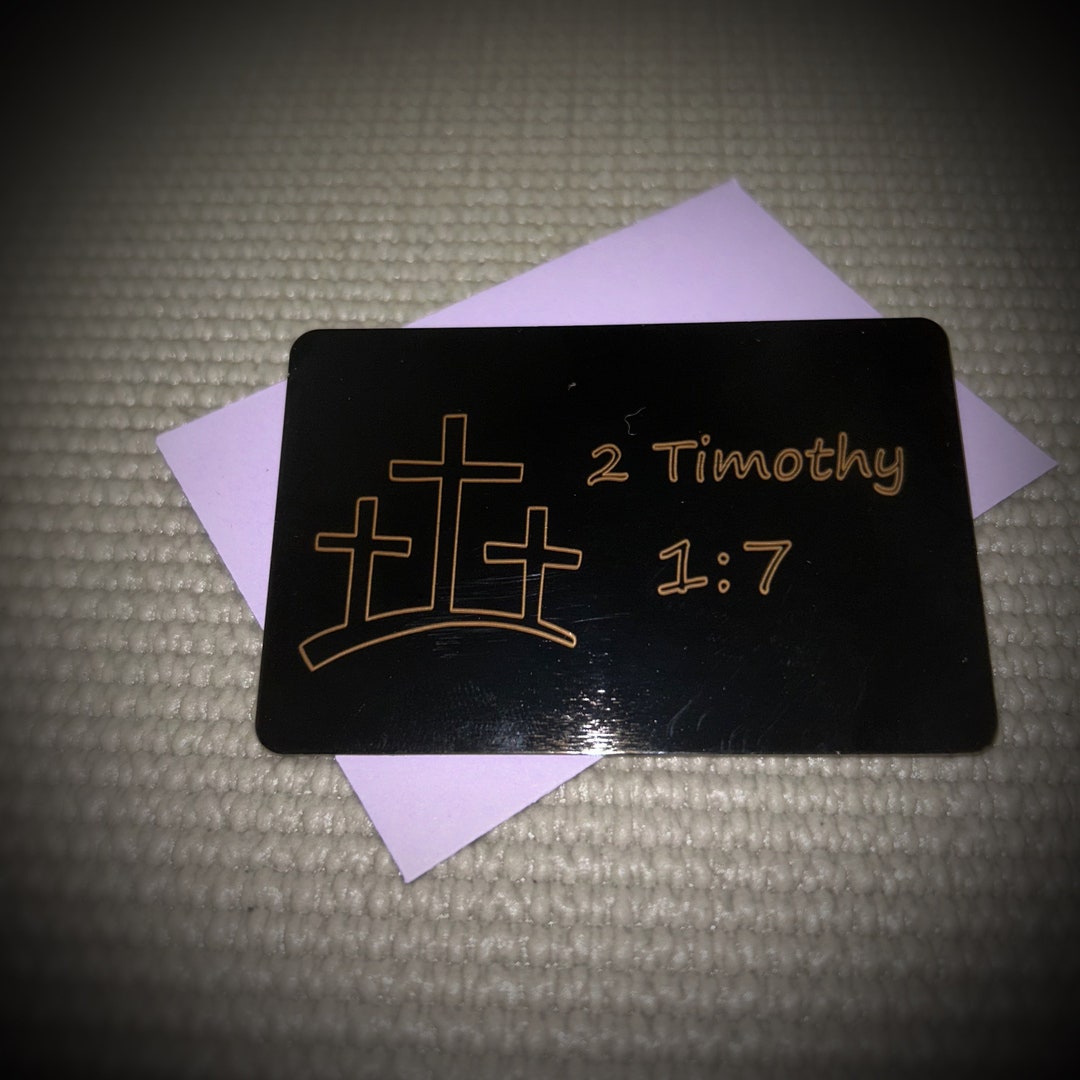 Custom Metal Bible Verse Card Personalized Engraved Black Wallet Card ...