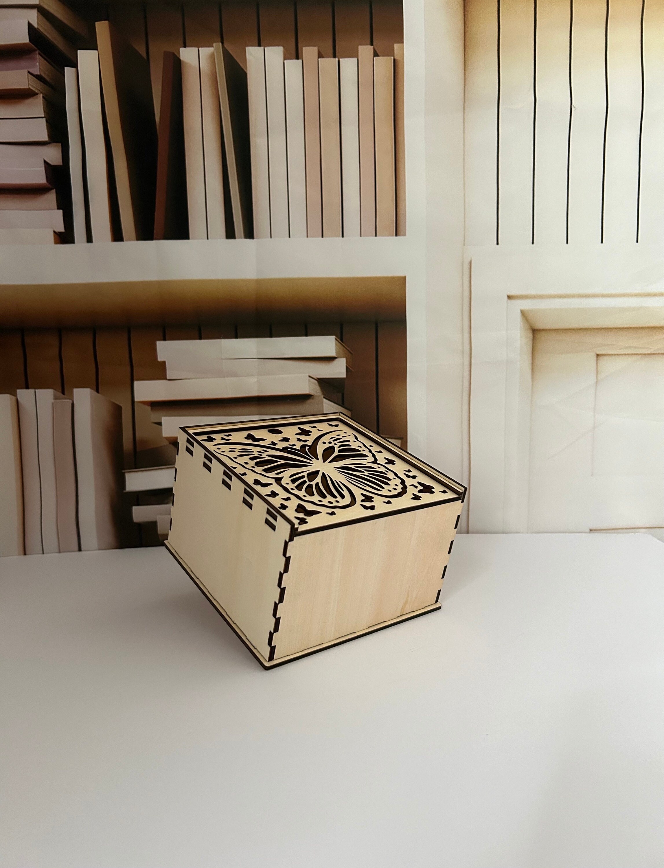 Decorative Storage Box With Butterfly Print Slide-open Top Perfect Gift ...