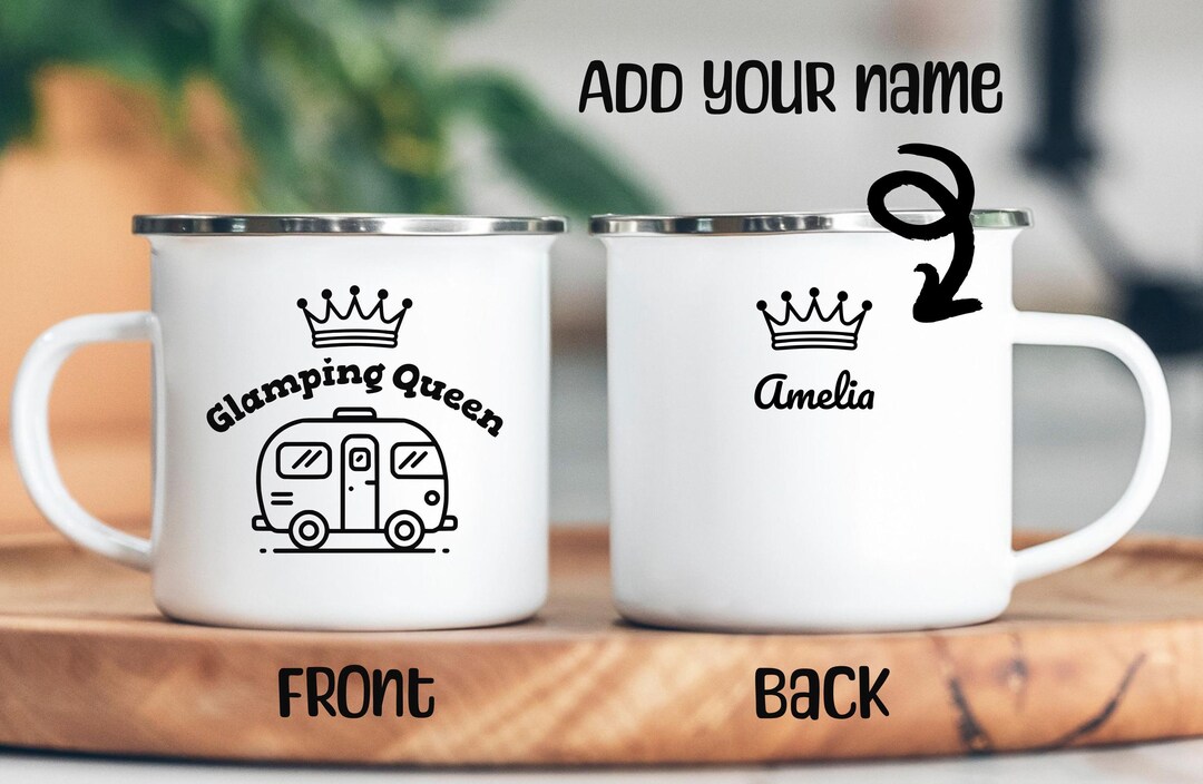 Personalized Glamping Mug, Valentine's Gift, Outdoor Mug, Personalized ...
