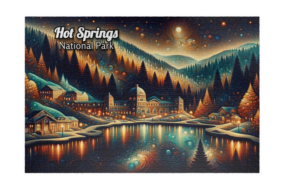 Puzzle, Hot Springs, National Park, Whimsical, 100, 250, 500, & 1000 ...