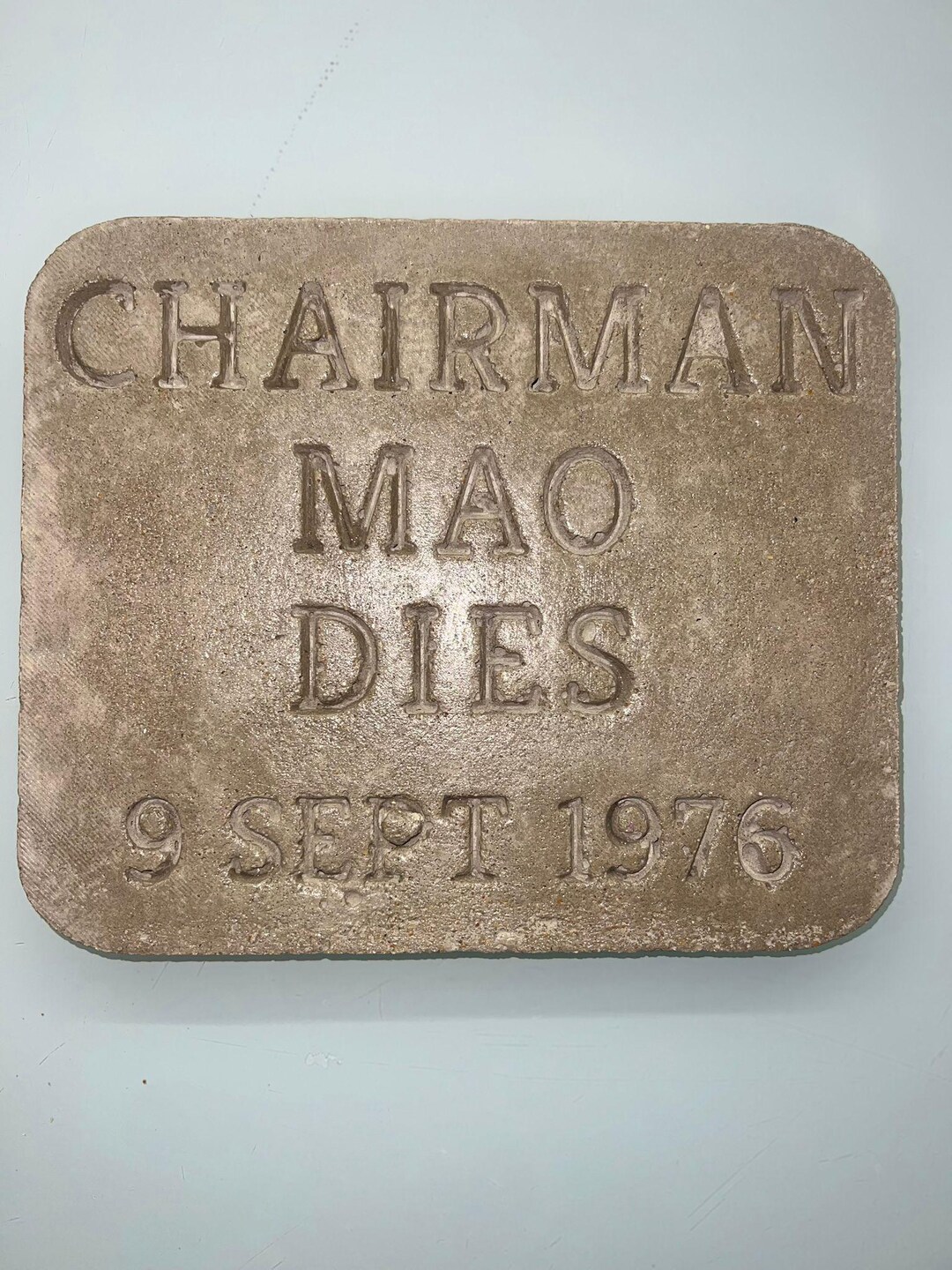 Chairman Mao Dies 1976 - Hand Cast Concrete Historical Plaque - 20th ...