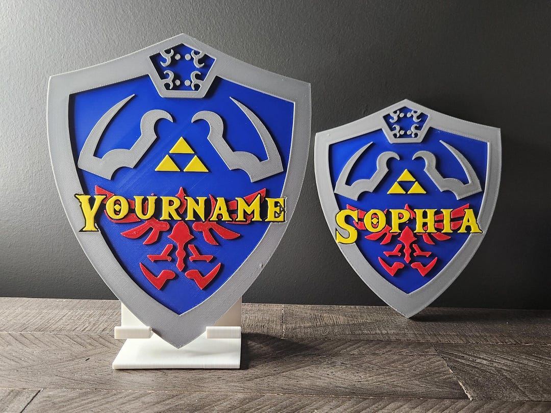 Personalized Hylian Shield Name Sign - Custom Legend of Zelda Wall Art ...
