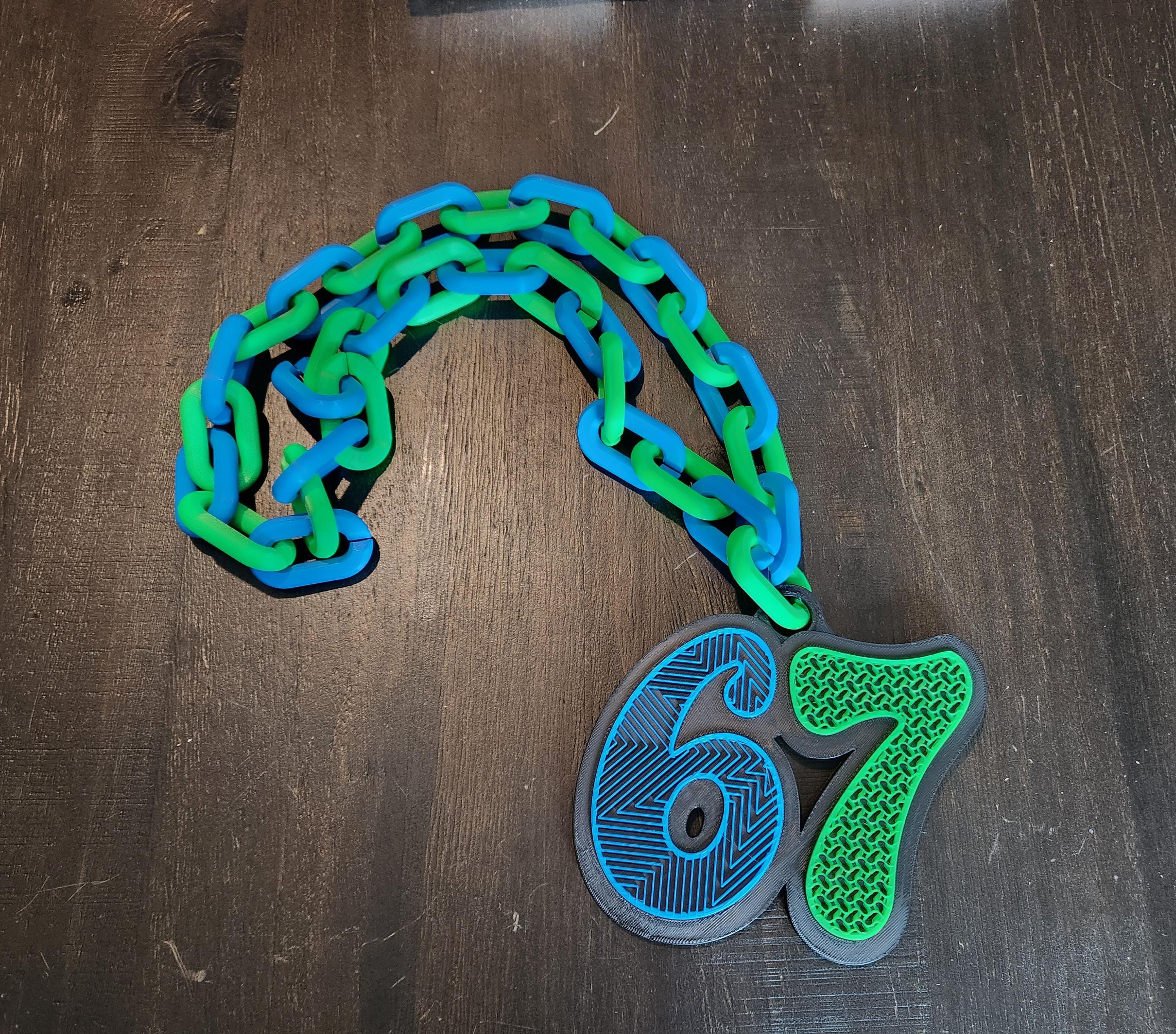 67 Hype Chain | Meme-inspired Statement Necklace | 3D Printed Pendant ...