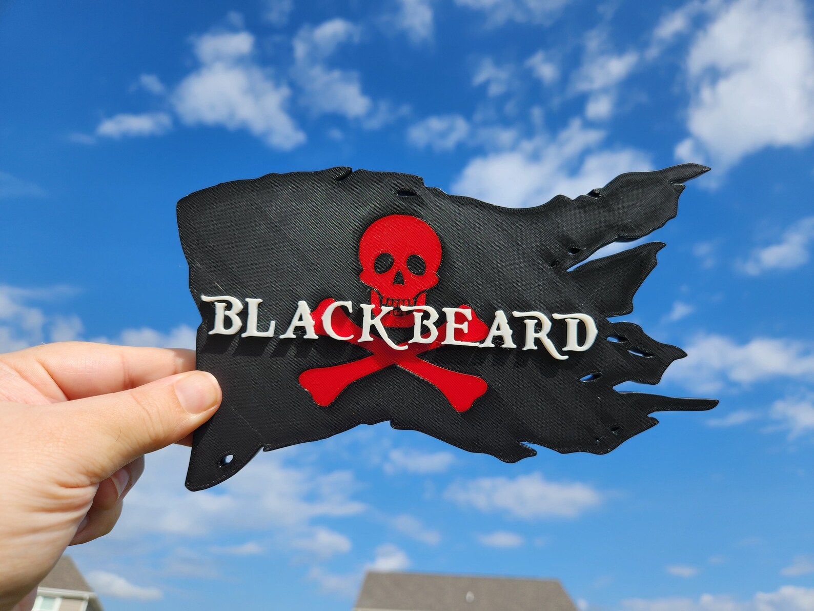Personalized Pirate Flag Nameplate 3D Printed Custom Decoration ...