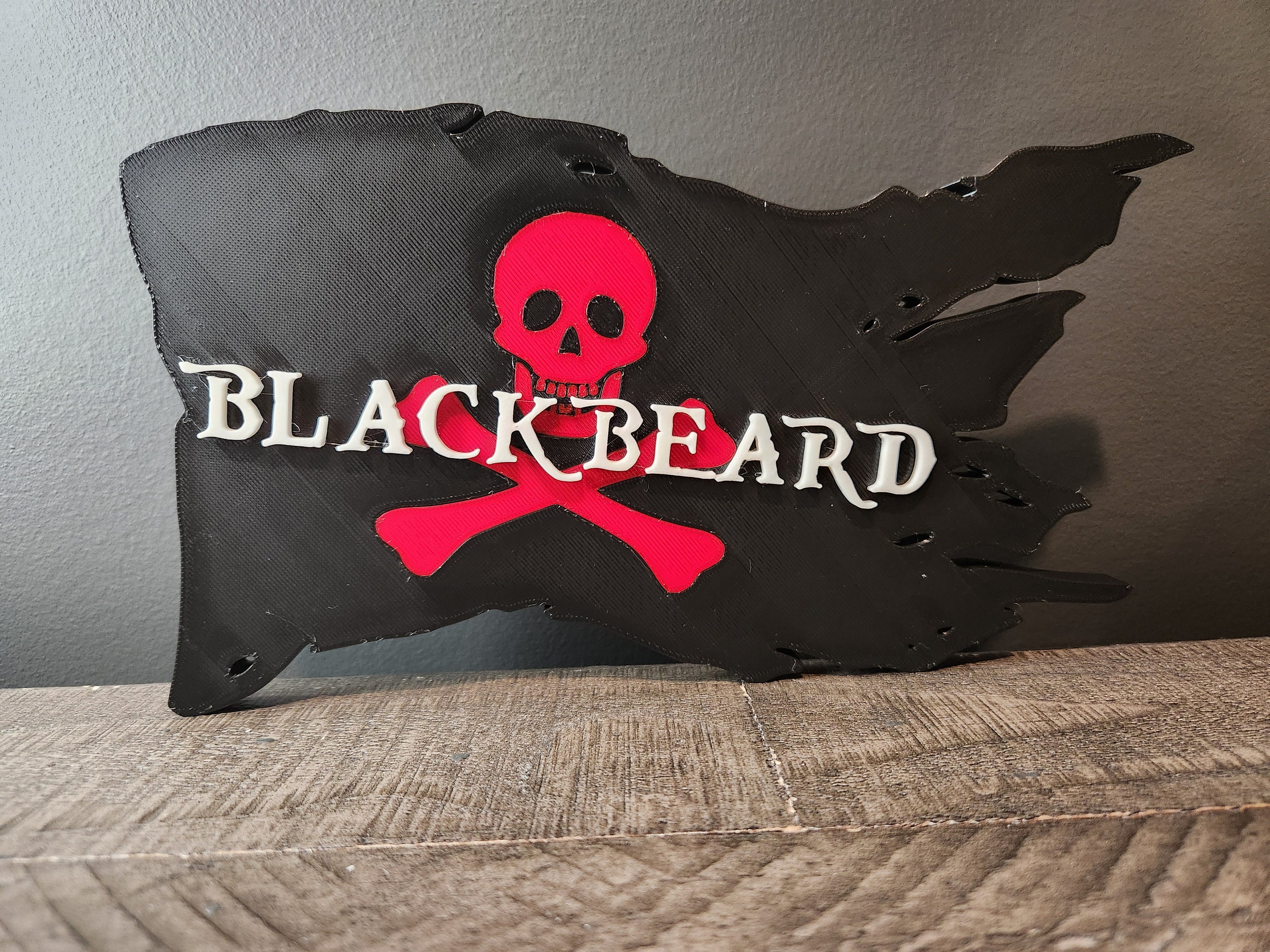 Personalized Pirate Flag Nameplate 3D Printed Custom Decoration ...