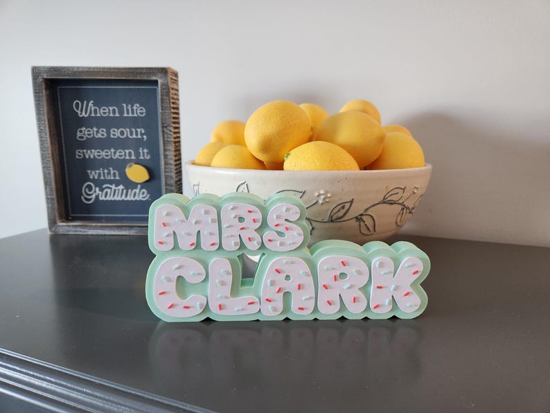 Custom Sprinkles Name Plate for Teachers or Kids – Personalized Cupcake ...