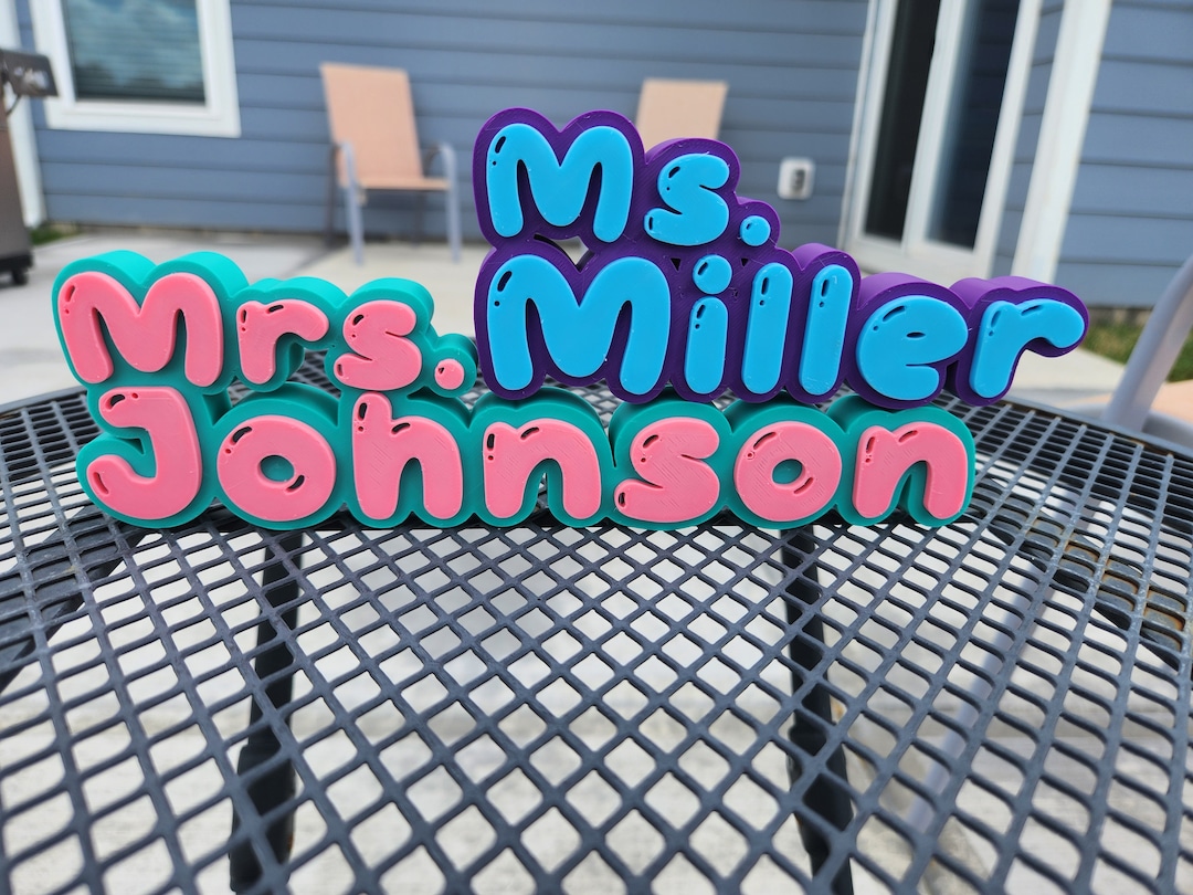 Personalized Teacher Nameplate - 3D Printed Custom Decoration ...