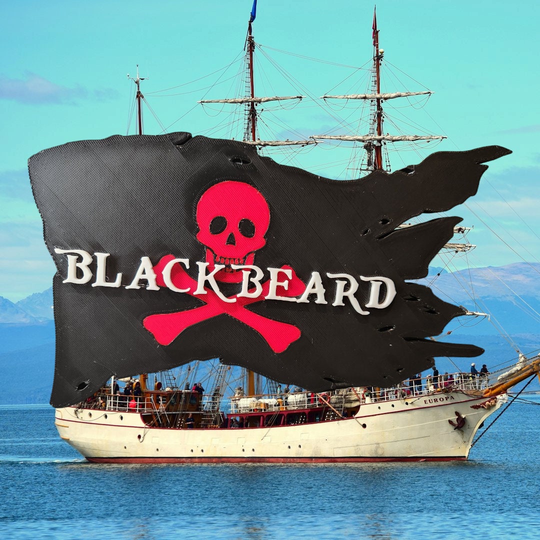 Personalized Pirate Flag Nameplate - 3D Printed Custom Decoration ...