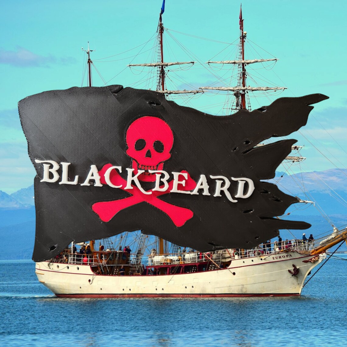 Personalized Pirate Flag Nameplate - 3D Printed Custom Decoration ...