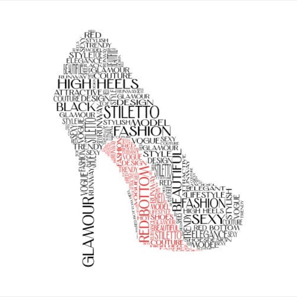 High Heel Word Art - Etsy