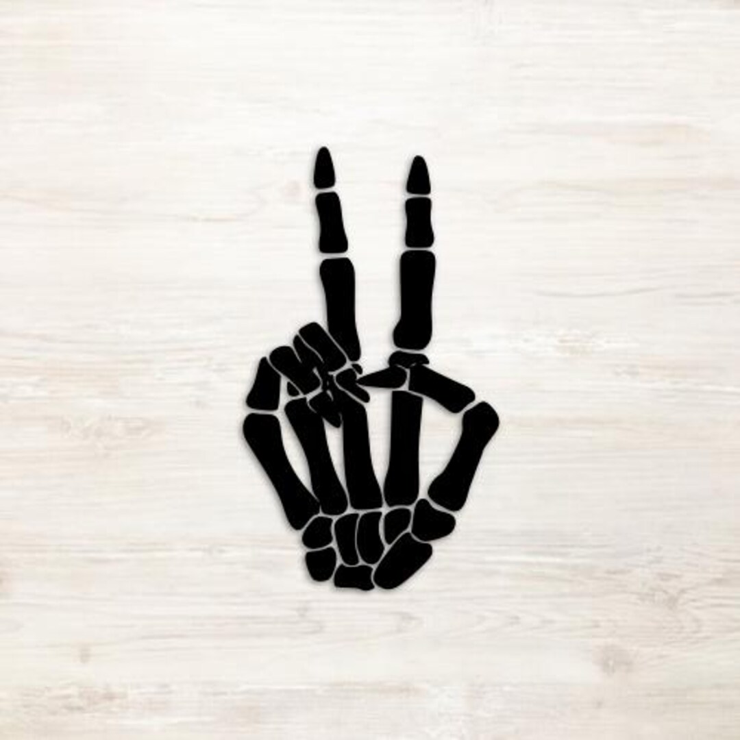 Skeleton Peace Hand Vinyl Decal - Etsy