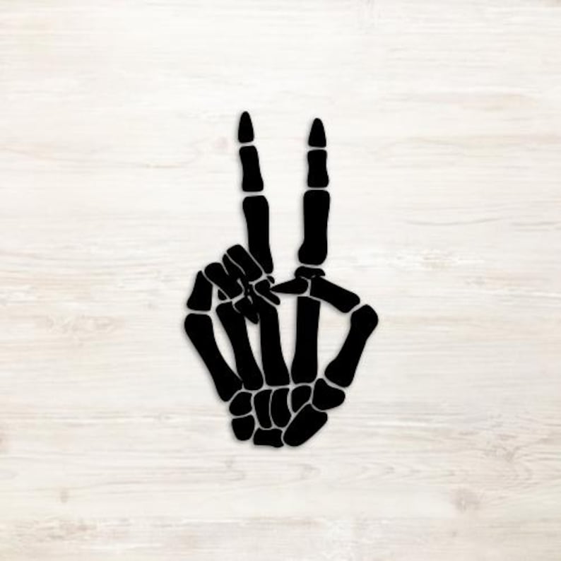 Skeleton Peace Hand Vinyl Decal - Etsy