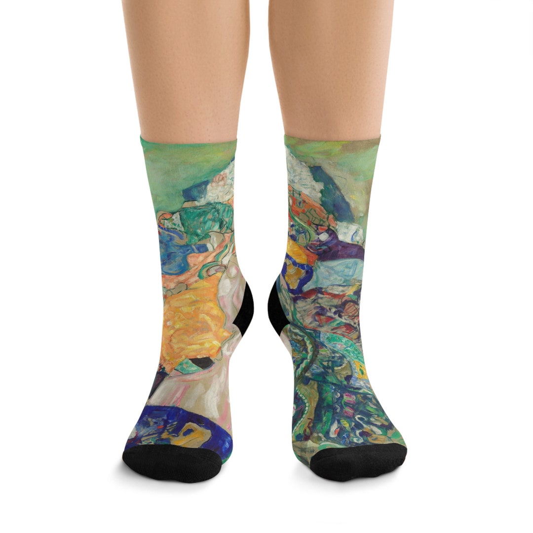 Fine Art Modern Socks Klimt Recycled Poly Socks Abstract Design Sock ...