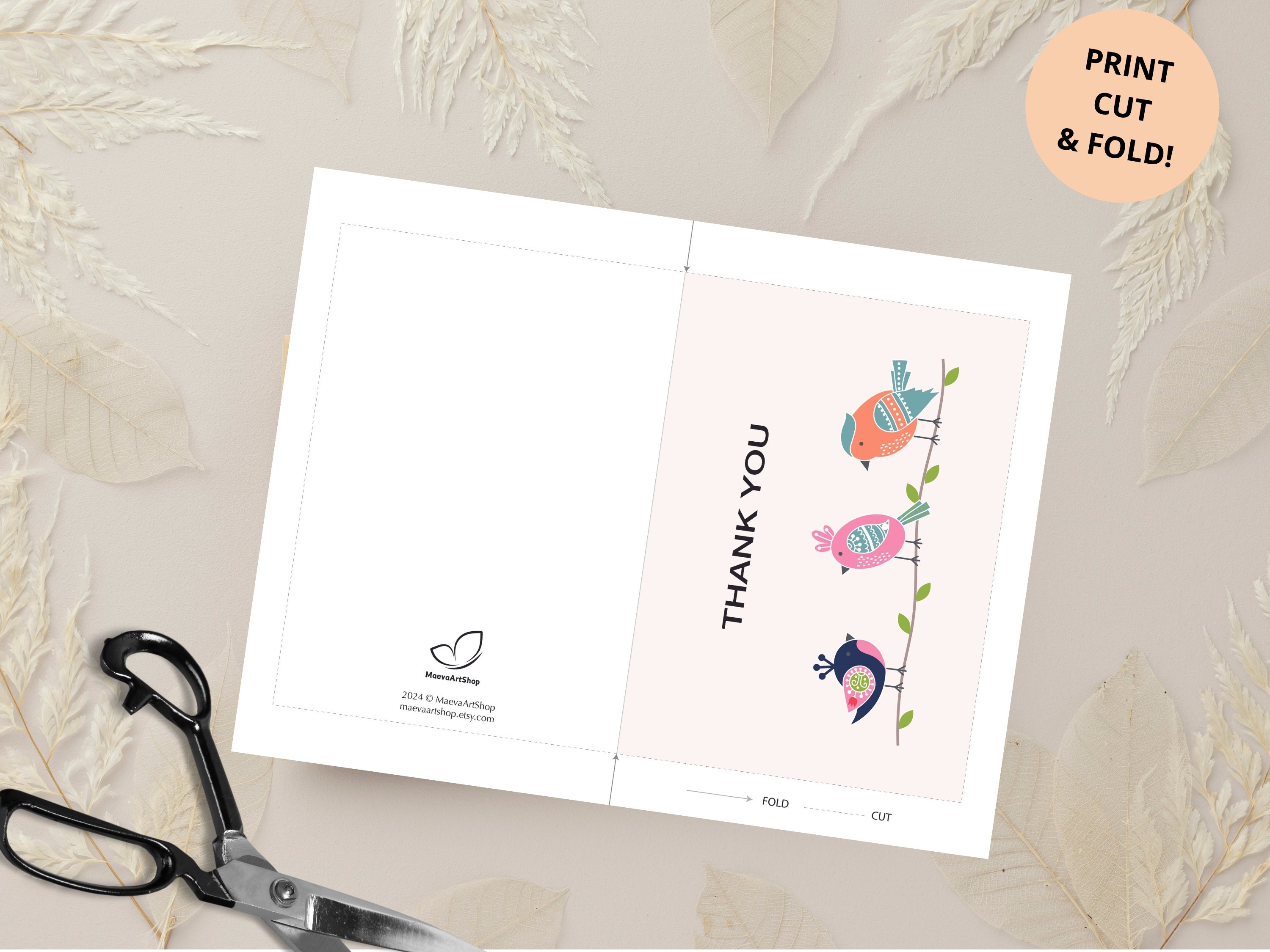 Printable Thank You Card Funny Thank You Card Funny Birds Thank You ...